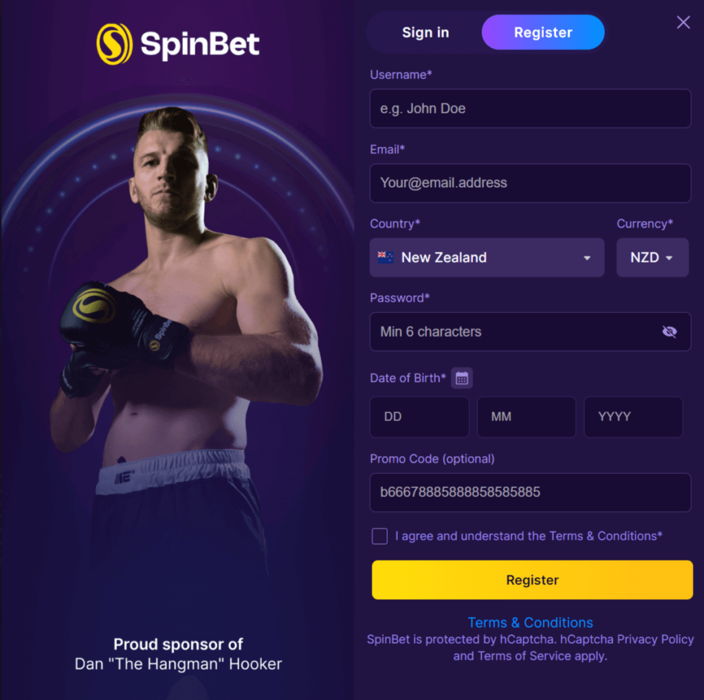 SpinBet Sign-up Process: Get Started in Less Than 1 Minute